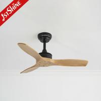 China Small Size 35 Inches Solid Wood Blade Ceiling Fan Quiet Energy Saving DC Motor for sale