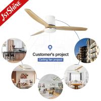 China Led Fan Light With 3 Solid Wood Blade,Quite Dc Motor Kitchen Low Profile for sale