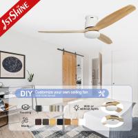 China Led Fan Light With 3 Solid Wood Blade,Quite Dc Motor Kitchen Low Profile for sale