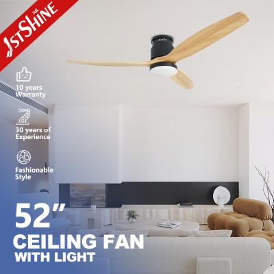 China Led Ceiling Fan With Remote Control ,52 Inches Flush Mounting Quiet Dc Motor for sale