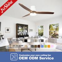 China Solid Wood Ceiling Fan For Indoor 5 Speeds  Remote Control dc motor bedroom for sale