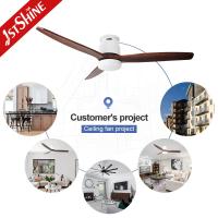 China Solid Wood Ceiling Fan For Indoor 5 Speeds  Remote Control dc motor bedroom for sale