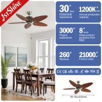 China 52 Inch Wood Blade Classic Ceiling Fans Pull Chain Control Mulit Color for sale