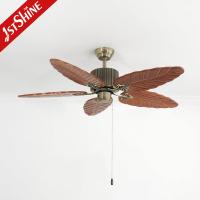 China 52 Inch Wood Blade Classic Ceiling Fans Pull Chain Control Mulit Color for sale