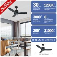 China Power Saving Decorative ROHS Ceiling Lamp With Fan 3 Solid Wood Blades for sale