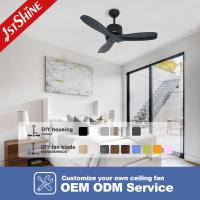 China Power Saving Decorative ROHS Ceiling Lamp With Fan 3 Solid Wood Blades for sale