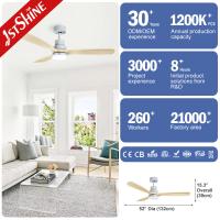 China Solid Wood Smart 230v Color Changing Ceiling Fan Remote Control DC Motor for sale
