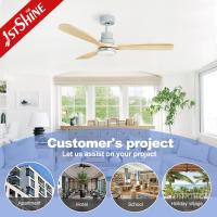 China Solid Wood Smart 230v Color Changing Ceiling Fan Remote Control DC Motor for sale