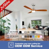 China Restaurant 220 Volt Decorative Ceiling Fan With Led Light Remote for sale
