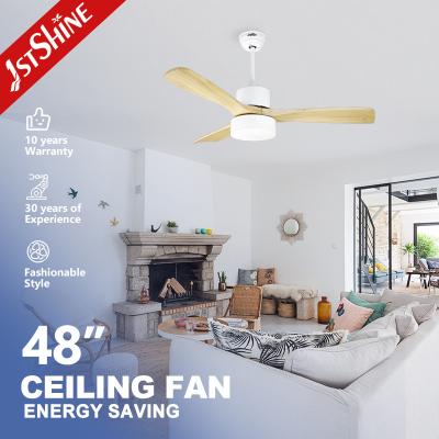 China Dimmable LED Solid Wood Ceiling Fan With Light 3 Speed Choice for sale