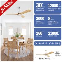 China 3 Wooden Blades Ceiling Fan With Lamp Indoor Decorative Lower Noise for sale