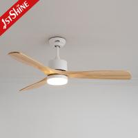 China 3 Wooden Blades Ceiling Fan With Lamp Indoor Decorative Lower Noise for sale