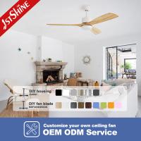 China 3 Wooden Blades Ceiling Fan With Lamp Indoor Decorative Lower Noise for sale