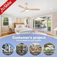 China 3 Wooden Blades Ceiling Fan With Lamp Indoor Decorative Lower Noise for sale