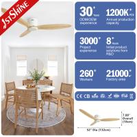 China ROHS Solid Wood 52 Inch Smart App Control Wifi Ceiling Fan 220V With DC Motor for sale