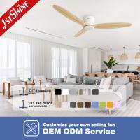 China ROHS Solid Wood 52 Inch Smart App Control Wifi Ceiling Fan 220V With DC Motor for sale