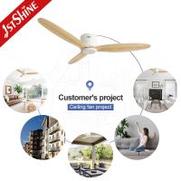 China ROHS Solid Wood 52 Inch Smart App Control Wifi Ceiling Fan 220V With DC Motor for sale