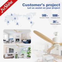 China OEM 3 Wooden Blades 52 Solid Wood App Smart Control Ceiling Fan With DC Motor for sale