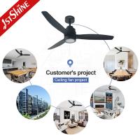 China Remote Control 220V 50HZ 6 Speed LED Ceiling Fan With 3 Wood Blades for sale