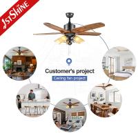 China OEM Energy Saving Pull Switch Ceiling Fan With 5 Wooden Blades for sale