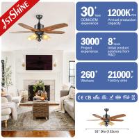 China OEM Energy Saving Pull Switch Ceiling Fan With 5 Wooden Blades for sale
