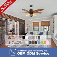 China OEM Energy Saving Pull Switch Ceiling Fan With 5 Wooden Blades for sale