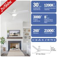 China CE Decorative Energy Saving Flush Mount Ceiling Fan With LED Light Remote Control for sale