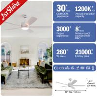 China Living Room 52 Inch Large Air Flow LED Ceiling Fan ABS Blade Body LED Lamp for sale