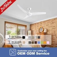 China White Modern ABS Quiet Ceiling Fan , DC LED Ceiling Fan With Remote Control for sale
