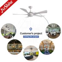 China OEM Ceiling Fan With Light 52 Inch 3 Color Led Light DC Motor White 5 ABS Blades for sale