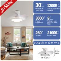China 30 inch 110V 230V ABS Blades Ceiling Fan With Light 35W DC Motor for sale