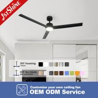China 220V 240V 50HZ Plastic Ceiling Fan With Lights 37.6W DC Motor 6 Speed for sale