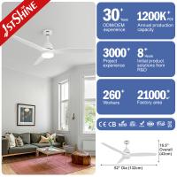 China 38W 3 Blades Remote Control Ceiling Fan With Dimmable LED Light for sale