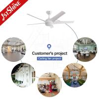 China Smart Ceiling Fan With Light 52 Inch OEM 3 Color Led Light DC Motor White ABS Blades for sale