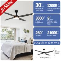 China 52 Inch Indoor Modern Ceiling Fan 5 Speed Quiet DC Motor Reversible With Light for sale