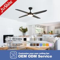China 52 Inch Indoor Modern Ceiling Fan 5 Speed Quiet DC Motor Reversible With Light for sale