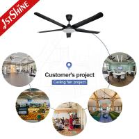 China 62 Inch Black Plastic Modern LED Ceiling Fan Blade Dc Motor 3 Color 52.4W for sale
