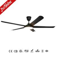 China 62 Inch Black Plastic Modern LED Ceiling Fan Blade Dc Motor 3 Color 52.4W for sale