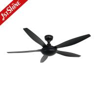 China 54 Inch Dc Motor Black Plastic Ceiling Fan With 6 Speeds Remote Control for sale