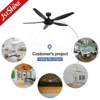 China 54 Inch Dc Motor Black Plastic Ceiling Fan With 6 Speeds Remote Control for sale
