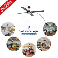 China Black Remote LED 52 Inch Quiet Motor Ceiling Fans For Bedroom Living / Dining Room for sale