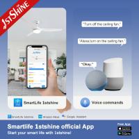 China 52 Inches Smart App Control Wifi Ceiling Fan With Light And Remote Control For Bedroom for sale