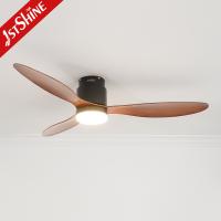 China 52 Inch Flush Mounted Ceiling Fan Light Decorative Plastic Dc Motor for sale