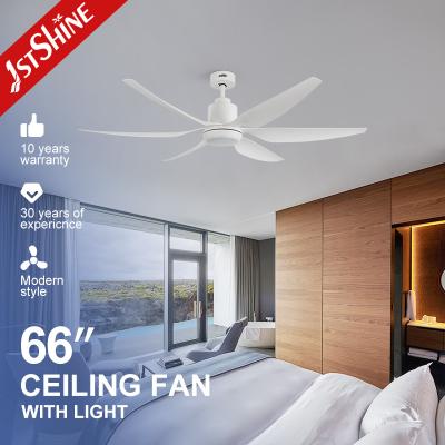 China 66 Inch Larger Ceiling Fans With Lights Reversible Silent DC Motor ABS Blade for sale