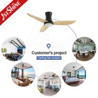 China 3 Plastic Blade 6 Speed Remote Control Low Ceiling Flush Mount led Ceiling Fan With Light for sale