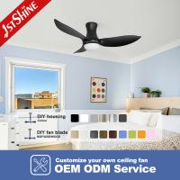 China Black Led 3 ABS Blades Ceiling Fan Dc Motor Modern Silent Flush Mounted for sale