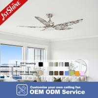 China High Speed low noise Led Plastic Ceiling Fan Dc Motor Camouflage Color for sale