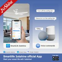 China 1/ 4 / 8 Hours Timming Plastic Blade LED Ceiling Fan With Remote Smart App Control for sale