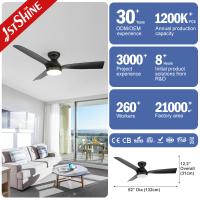 China 6 Speed Remote Control Decorative Ceiling Fan , Mdf Blades Black Plastic Ceiling Fan for sale
