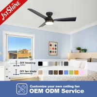 China 6 Speed Remote Control Decorative Ceiling Fan , Mdf Blades Black Plastic Ceiling Fan for sale